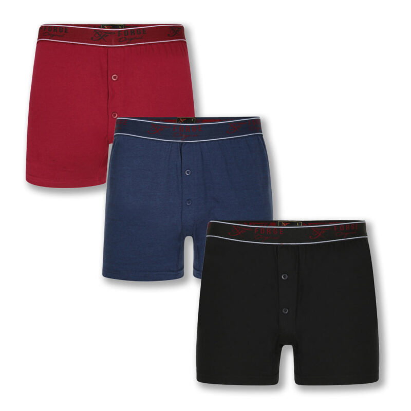 3 Pack Plain Boxers - Forge Clothing - Men's Clothing Up To 8XL